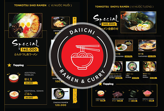 THỰC ĐƠN DAIICHI RAMEN - Daiichi Ramen & Curry